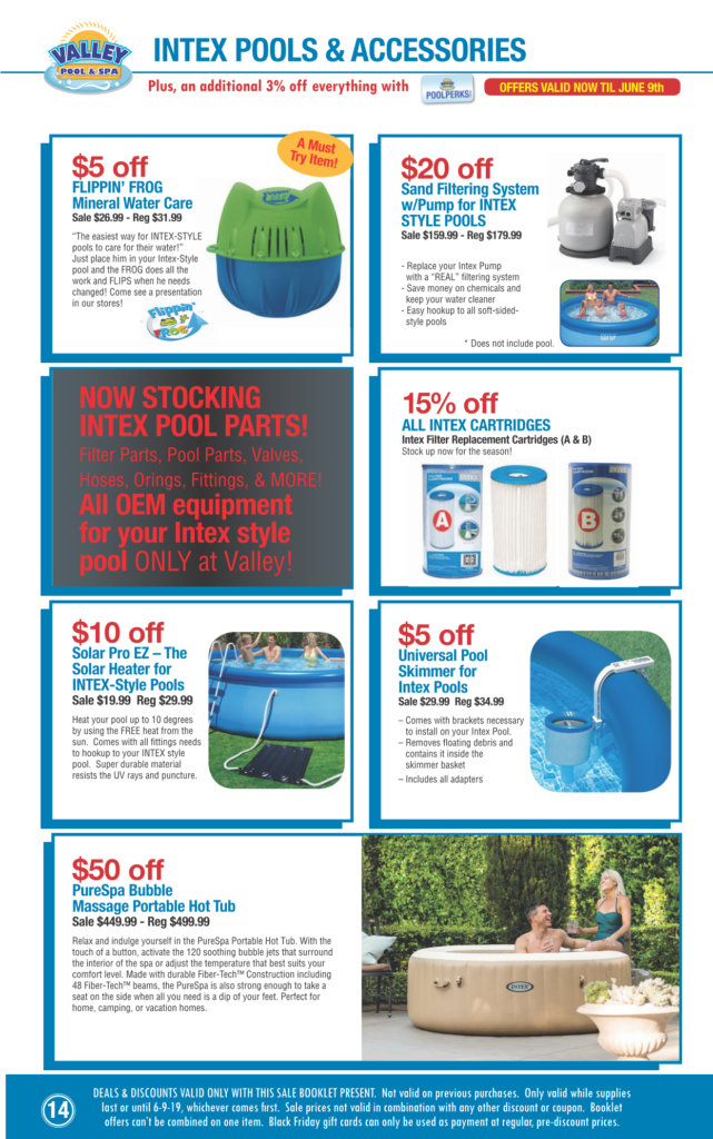 Spring 2019 COUPON Book - 24 Pages of HUGE DEALS! - Valley Pool & Spa ...