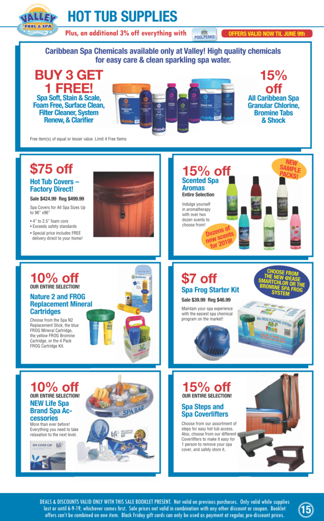 Spring 2019 COUPON Book - 24 Pages of HUGE DEALS! - Valley Pool & Spa ...